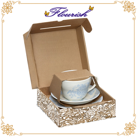 Easy Packing Custom Painting Corrugated Tea Cup Packaging Cardboard Box ...